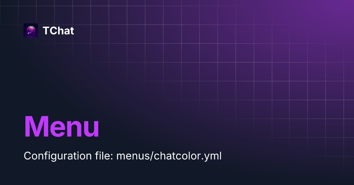 Menu | TChat